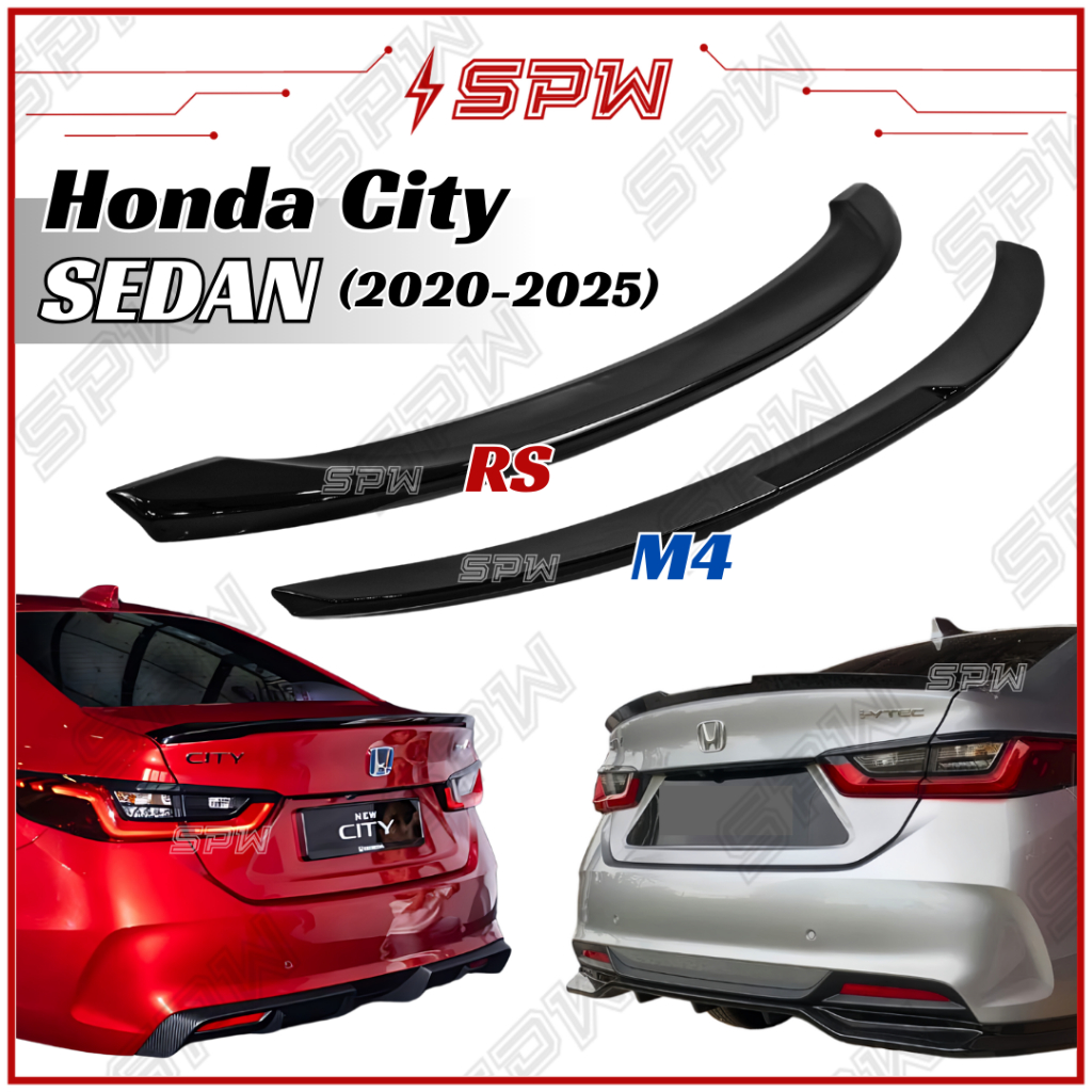 Honda City SEDAN (2020-2025) RS / M4 Spoiler Lip Rear Spoiler ABS ...