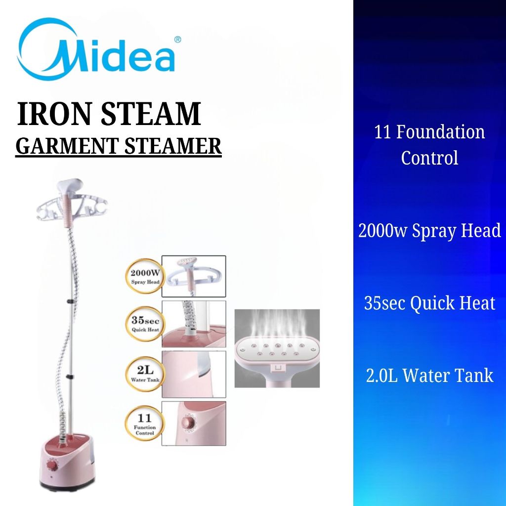 MIDEA Iron Steam Iron 2000W Standing Garment Steamer Seterika Baju 蒸汽熨斗 ...