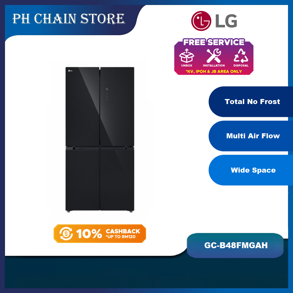 LG 474L French Door Fridge in Black Glass Finish | GC-B48FMGAH | Shopee ...