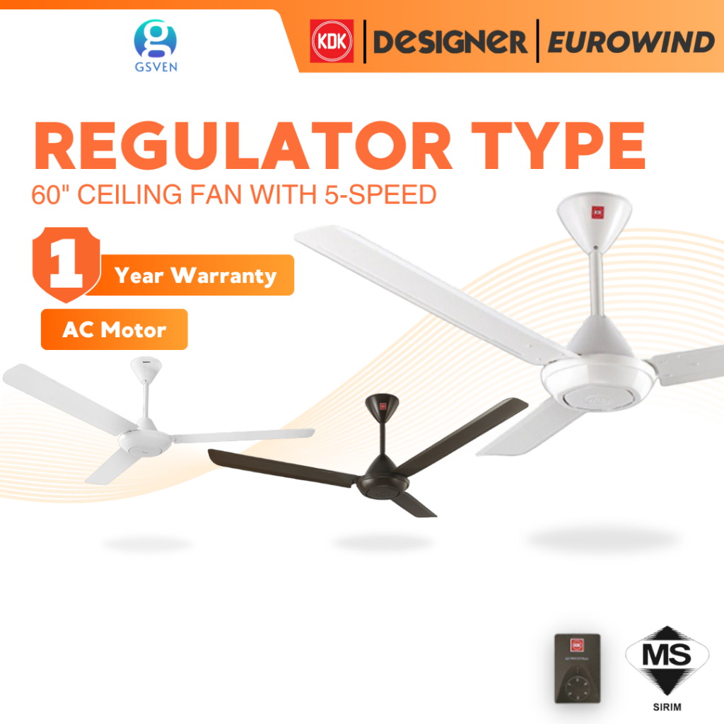 KDK K15V0 / DESIGNER / EUROWIND (60"/150cm) Kipas Siling Ceiling Fan ...
