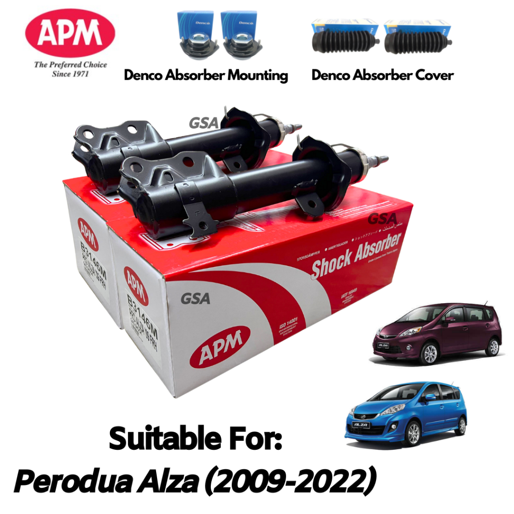 APM Perodua Alza (2009-2021) Front (Depan) & Rear (Belakang) Gas Shock ...