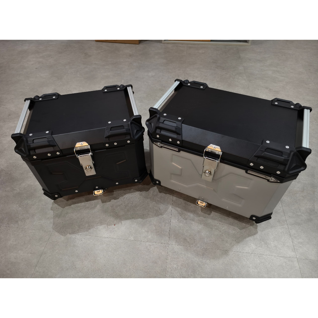 ALUMINIUM TOP BOX TANKER 45L 55L KOTAK PETI ALUMINIUM BLACK/SILVER ...
