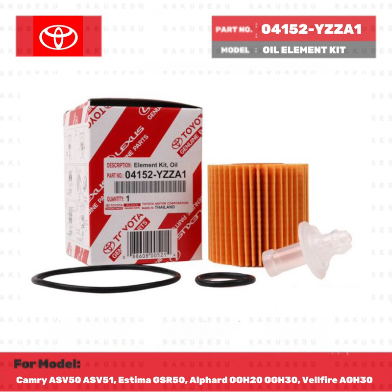 04152-YZZA1 Toyota oil element kit for Camry ASV50 ASV51, Estima GSR50 ...