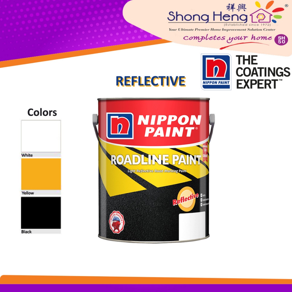 5L Nippon Roadline Paint - REFLECTIVE (Color Option) | Shopee Malaysia