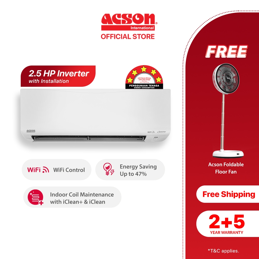 Acson Reino Inverter Air Conditioner R32 (2.5HP) A3WMY25BNF FOC ...