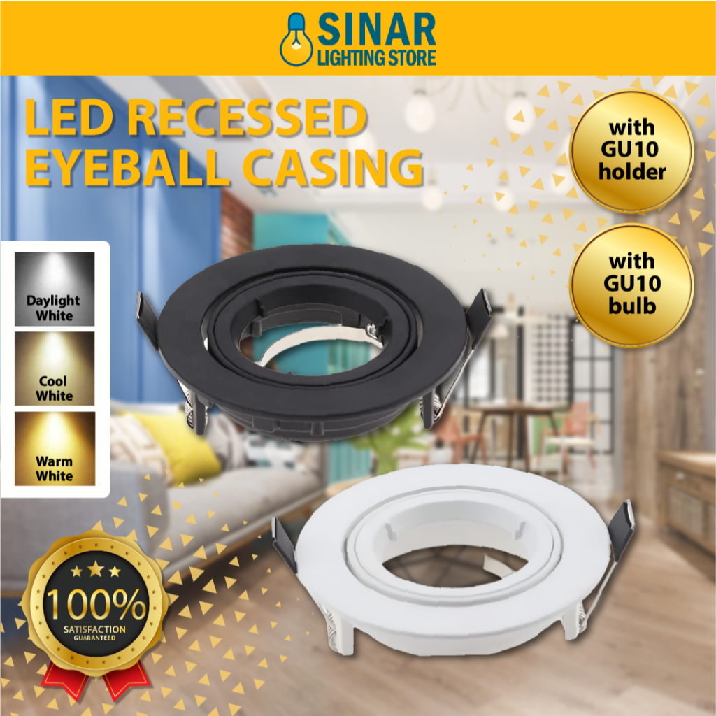 LED Recessed Ceiling Eyeball Casing GU10 Aluminium Diet-Cast Spotlight ...