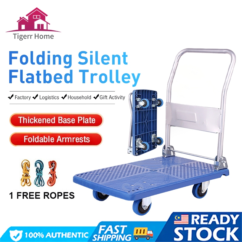 Trolley Heavy With Wheel Duty Troli Barang Foldable 1000KG Hand Truck PVC Troli Beroda | Shopee ...