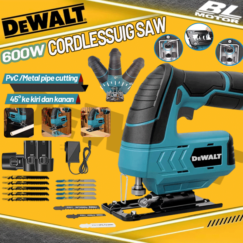 Jig saw Cordless Mesin Potong Wood Cutting machine Bleve 45 ...
