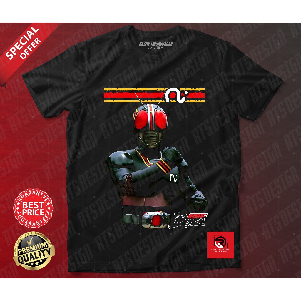 BAJU KAMEN RIDER BLACK RX VINTAGE LENGAN PENDEK ROUNDNECK T-SHIRT ...