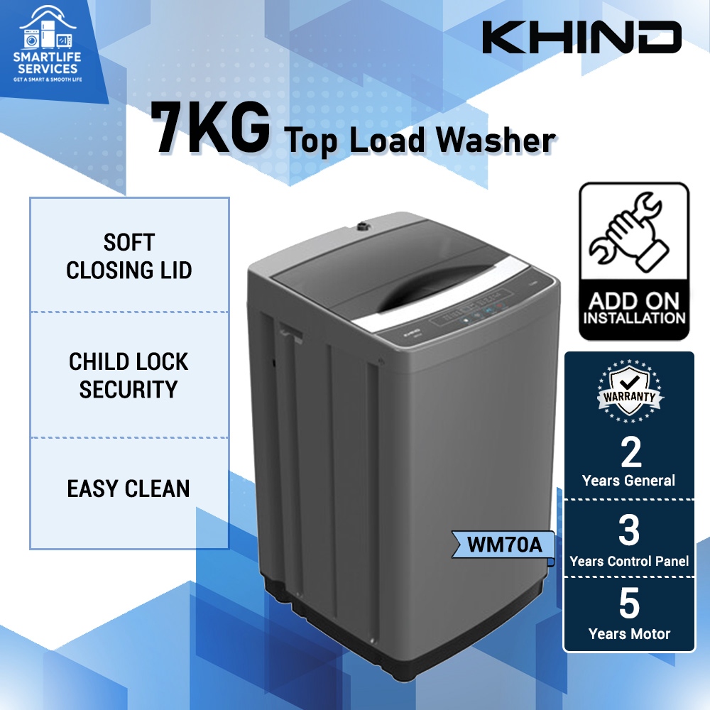 Khind Fully Auto Washing Machine Washer 15 kg/ 12 kg/10 kg/8 kg/7kg Top ...