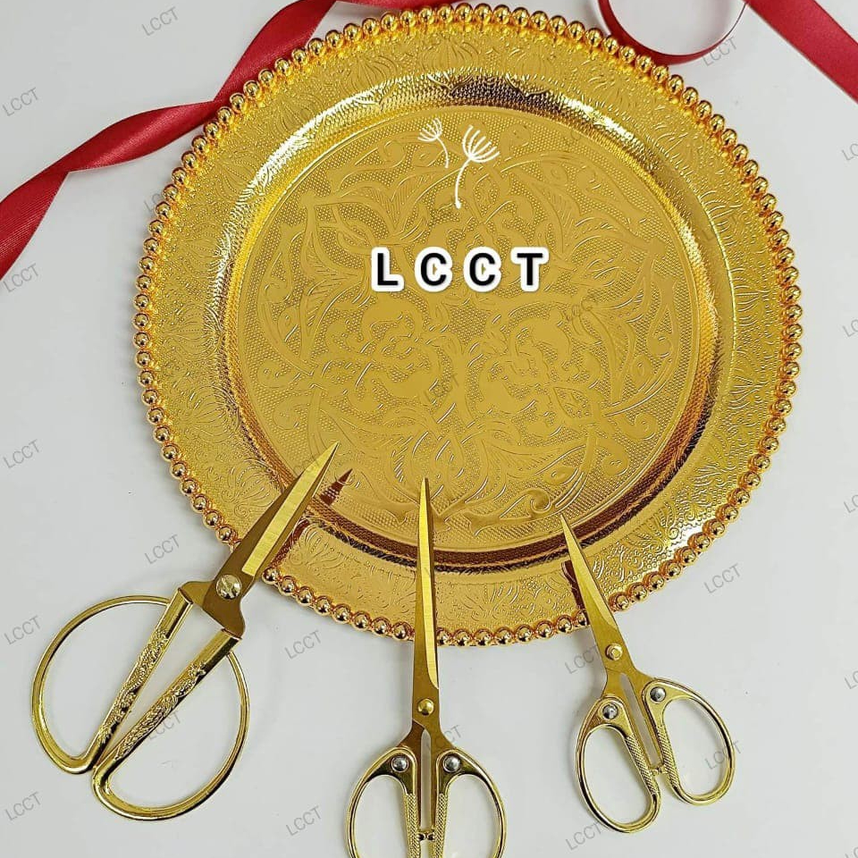 Gold Scissors/Opening Ceremony Gold Scissors/Gold Metal Tray/Gold Metal ...