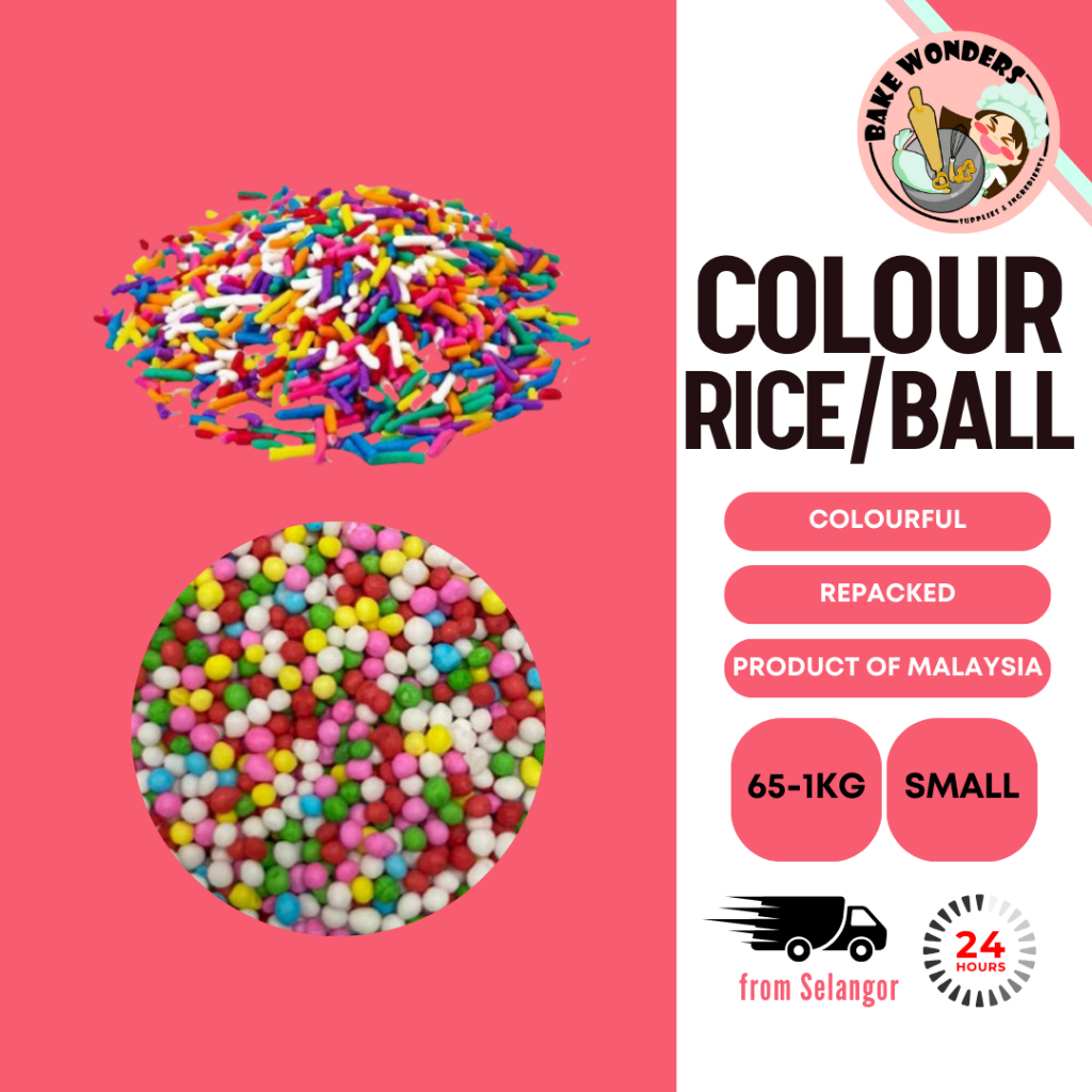 Colour Rice/Colour Ball/Color Rice/Rice Sprinkles/Toppings/Rainbow ...