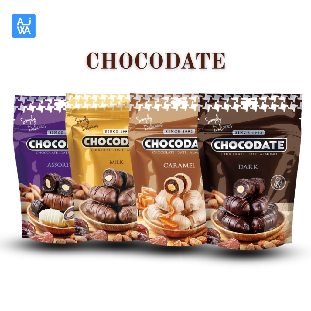 CHOCODATE Chocolate Date & Almond Variety Range 100g (Made in UAE ...