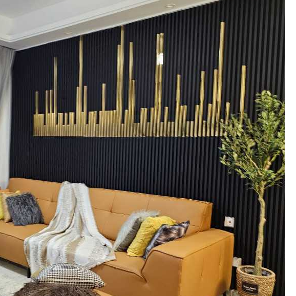 U Profile Titanium Flutted Bar Shinny Mirror Flutted Wall wallpanel ...