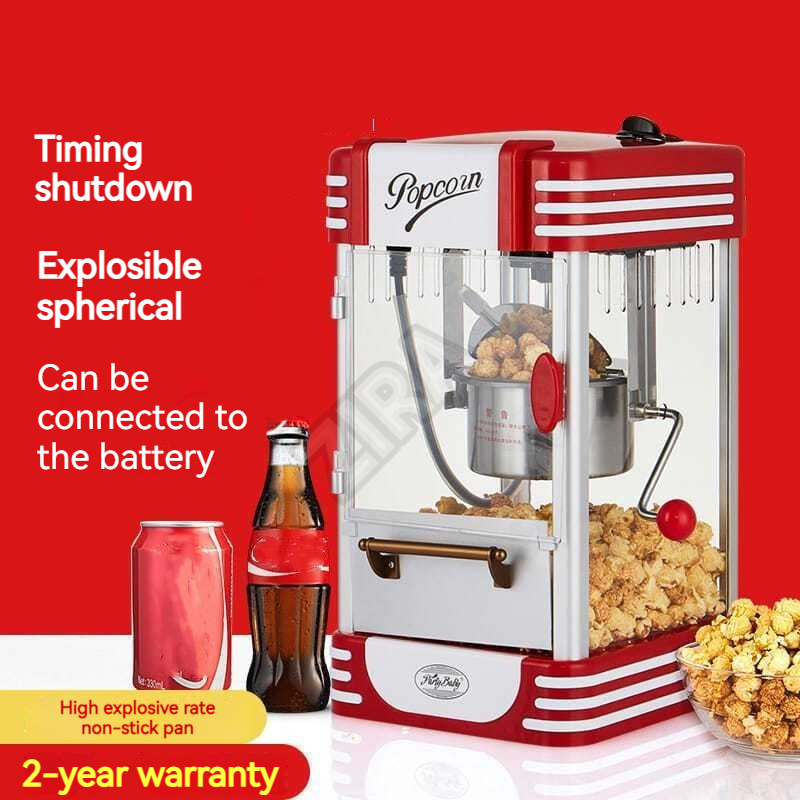 220V Popcorn Machine Stall Fully Automatic Commercial Mobile Rice Husk ...