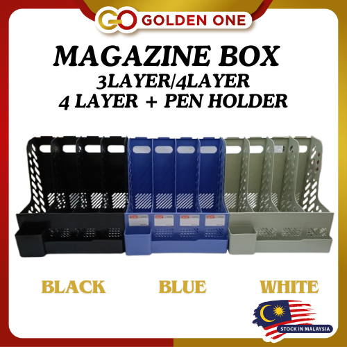 GO MAGAZINE BOX/MAGAZINE HOLDER FILE 3 LAYER / 4 LAYER / 4 LAYER+PEN ...