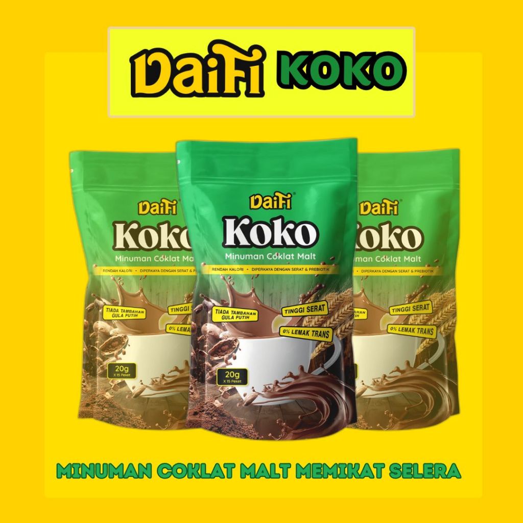 Daifi Koko 3 in 1 (Delysh) Koko Sedap Tanpa Gula Putih Rendah Kalori ...