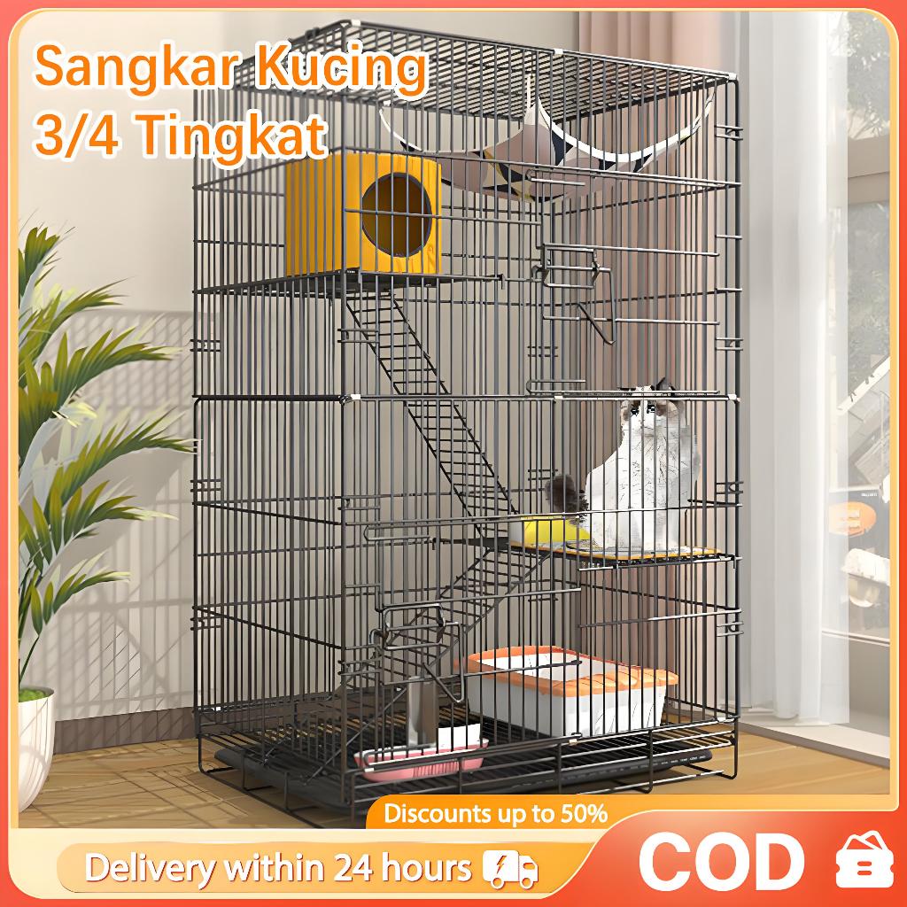 Sangkar Kucing 3/4 Tingkat 2.5 kaki Cat Cage 3/4 Level with 4 Wheels ...