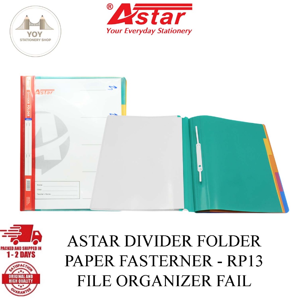 ASTAR DIVIDER FOLDER PAPER FASTERNER - RP13 FILE ORGANIZER FAIL ...