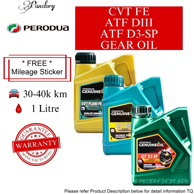 【💯ASLI】MINYAK GEAR PERODUA GEAR OIL (CVT FE)(ATF D3 DIII)(ATF D3SP ...