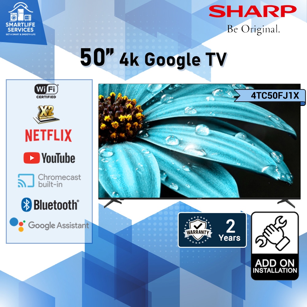 Sharp 50/ 55/ 65/ 75 INCH 4K UHD 4TC50FJ1X 4TC55FJ1X 4TC65FJ1X Google ...
