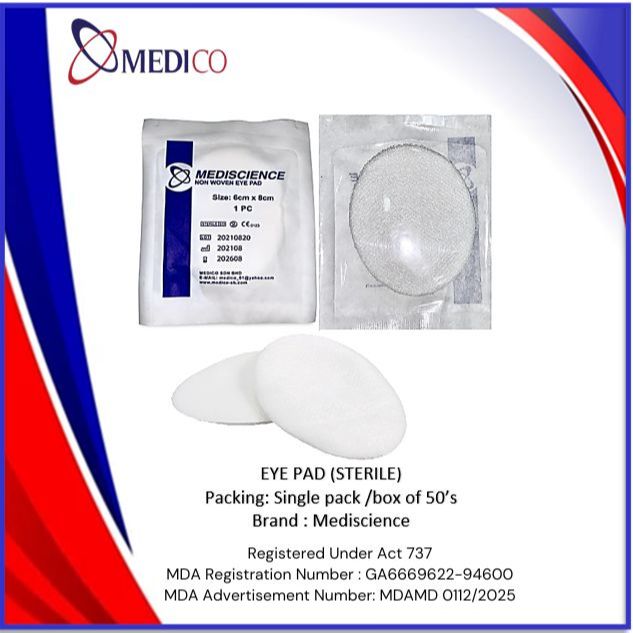 Mediscience Eye Pad Non Woven (STERILE) - Box of 50's | Shopee Malaysia