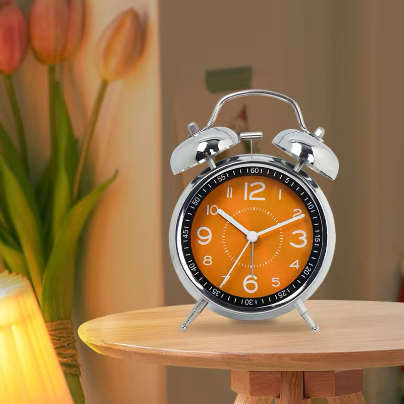 Arlam Clock 4inch Metal Twin Beel Ultra Loud Sound Vintage Gold Analog ...