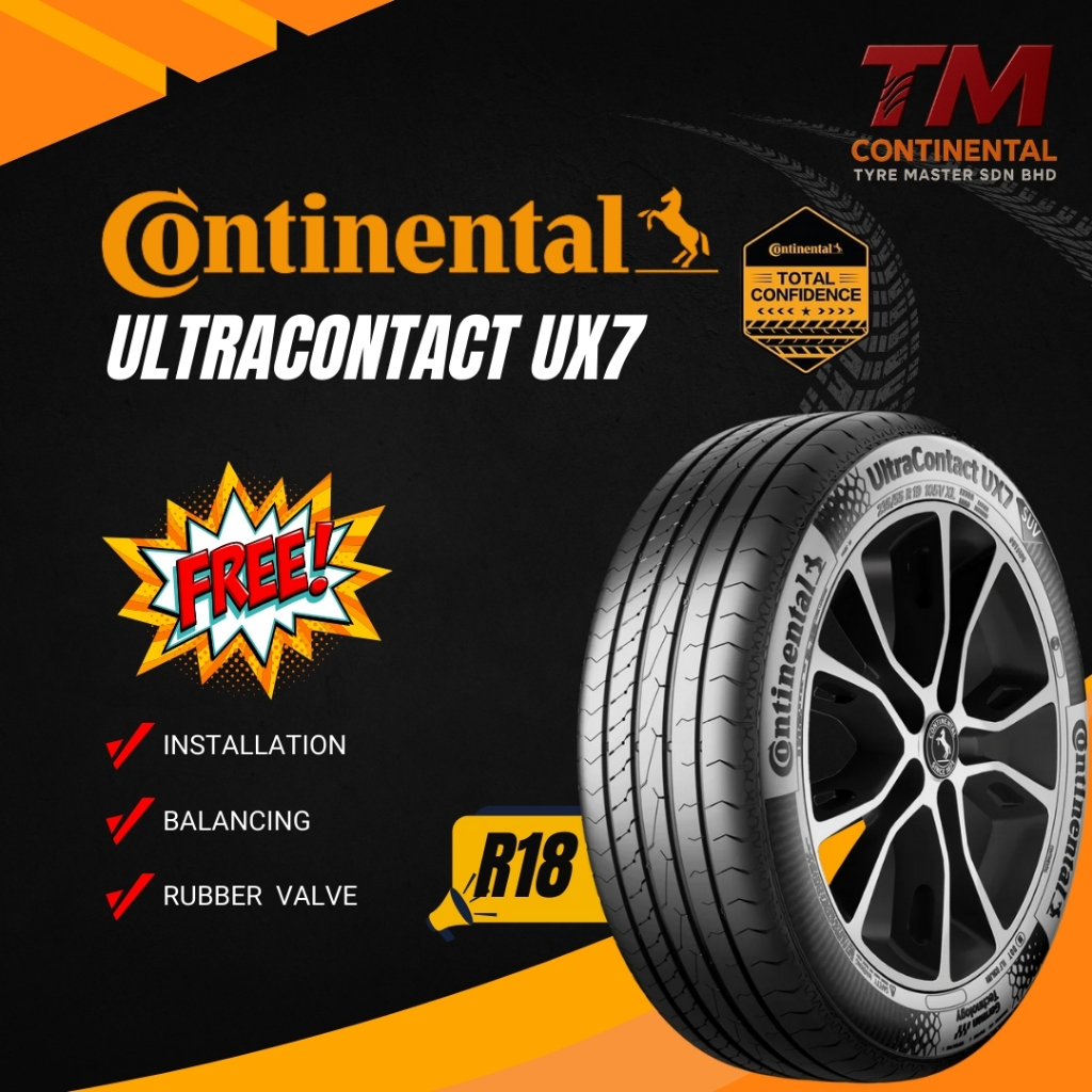 [FREE INSTALLATION] Tayar Continental UltraContact UX7 R18. | Shopee ...