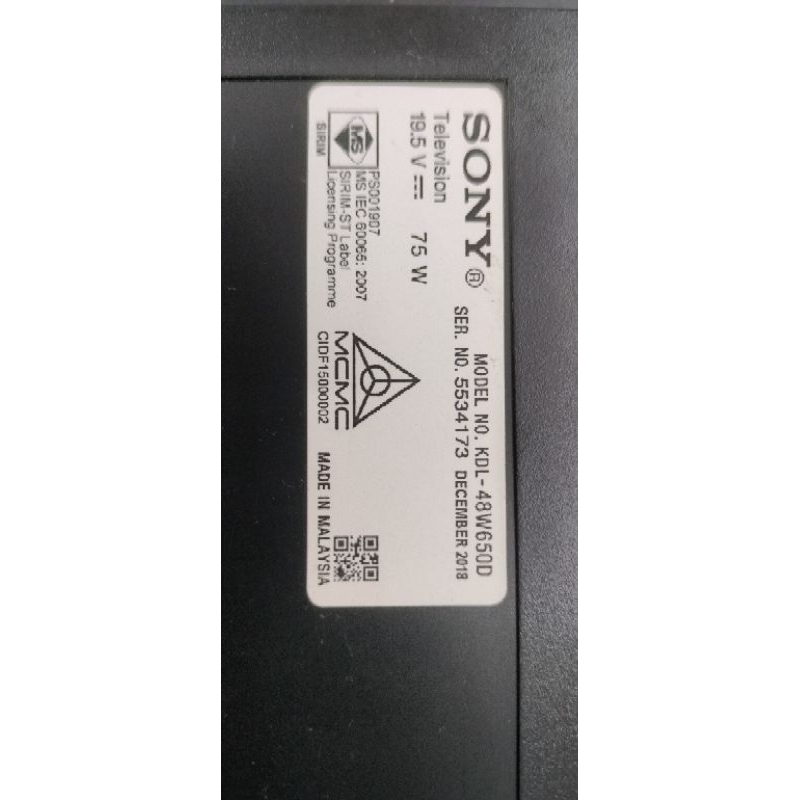 SONY KDL-48W650D, KDL-40W650D, KDL-32W650D SPARE PARTS | Shopee Malaysia