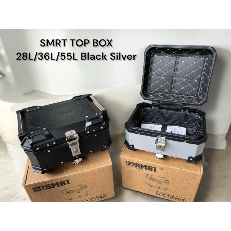 NEW STOCK!! SMRT TOP BOX PETI KOTAK BELAKANG MOTORSIKAL ALUMINIUM 28L ...