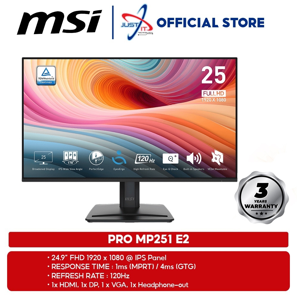 MSI PRO MP251 E2 / MP251W E2 24.5" BUSINESS MONITOR ( 24.5" IPS FHD ...