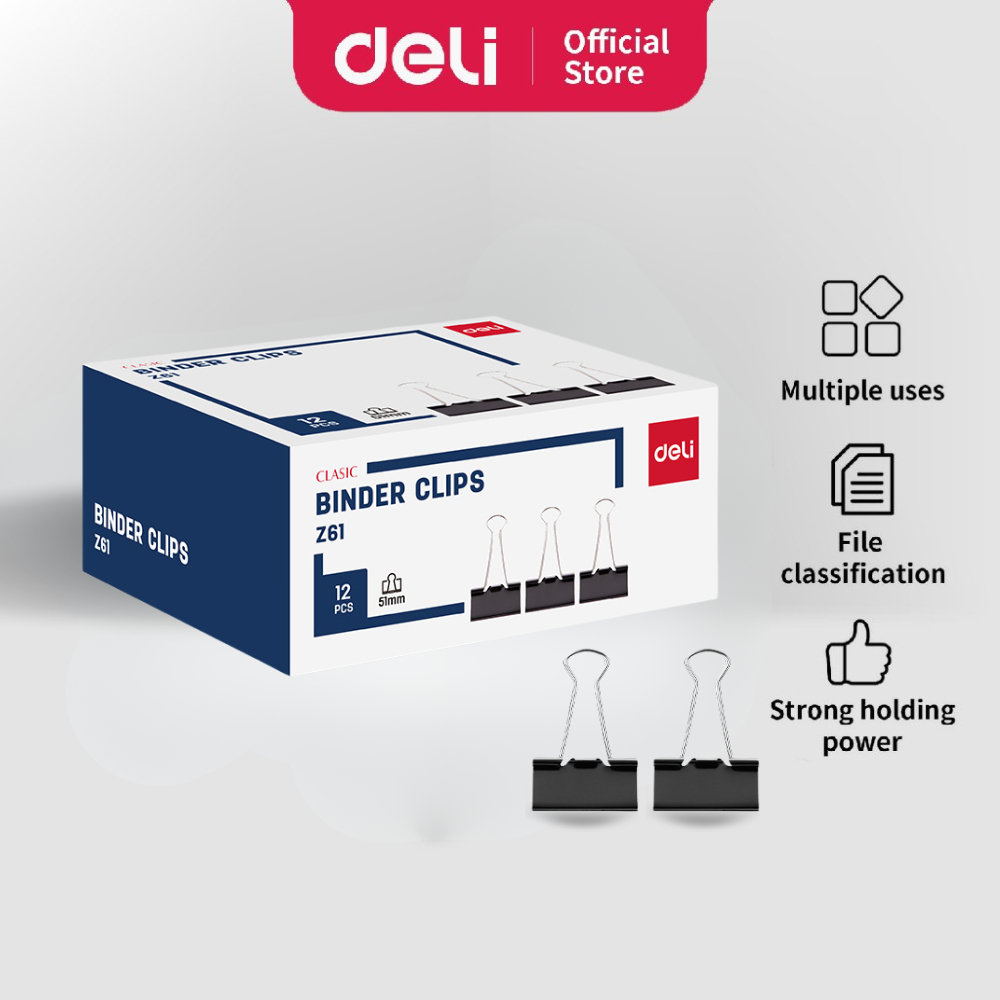 Deli Binder Stainless Steel Clip Electrophoresis Coated Klik Kertas ...