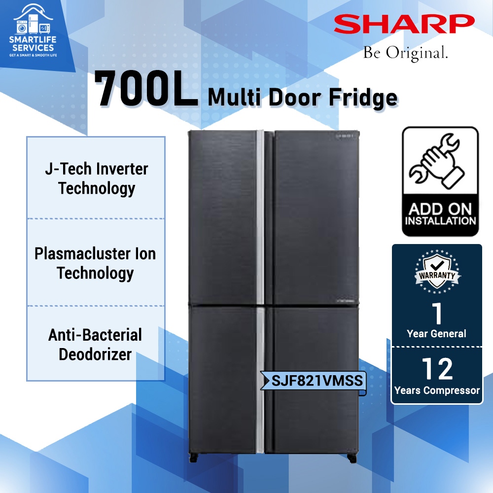 SHARP 700L/750L 4 Door J-Tech Inverter Avance Refrigerator SJF821 ...