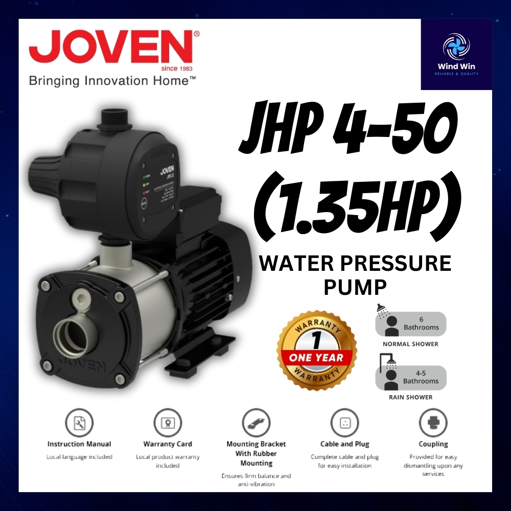 JOVEN JHP 4-50 WATER PUMP BOOST WATER PRESSURE PUMP (1.35HP) SIRIM 1 YEAR WARRANTY | Shopee Malaysia