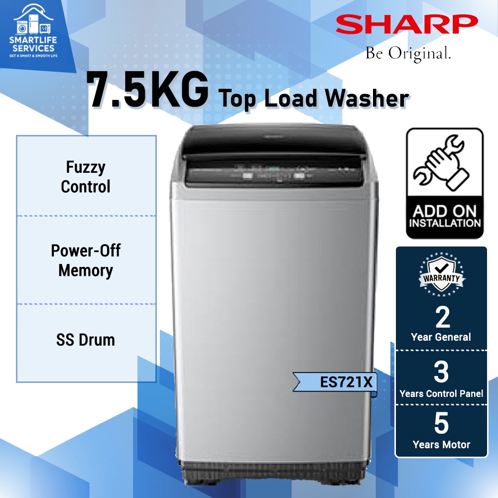 【Hot Item】Sharp washing machine FULLY AUTO Top Load MESIN BASUH 7.5kg 8 ...