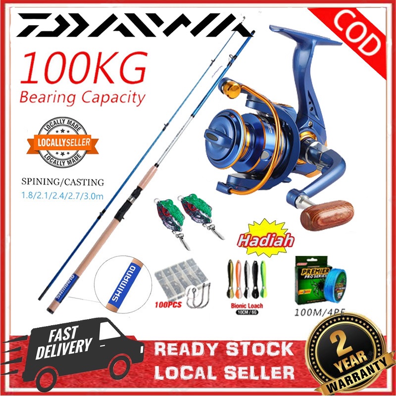 DAIWA Fishing Rod Set Fishing Rod Joran Pancing Set Barang Mancing Set ...
