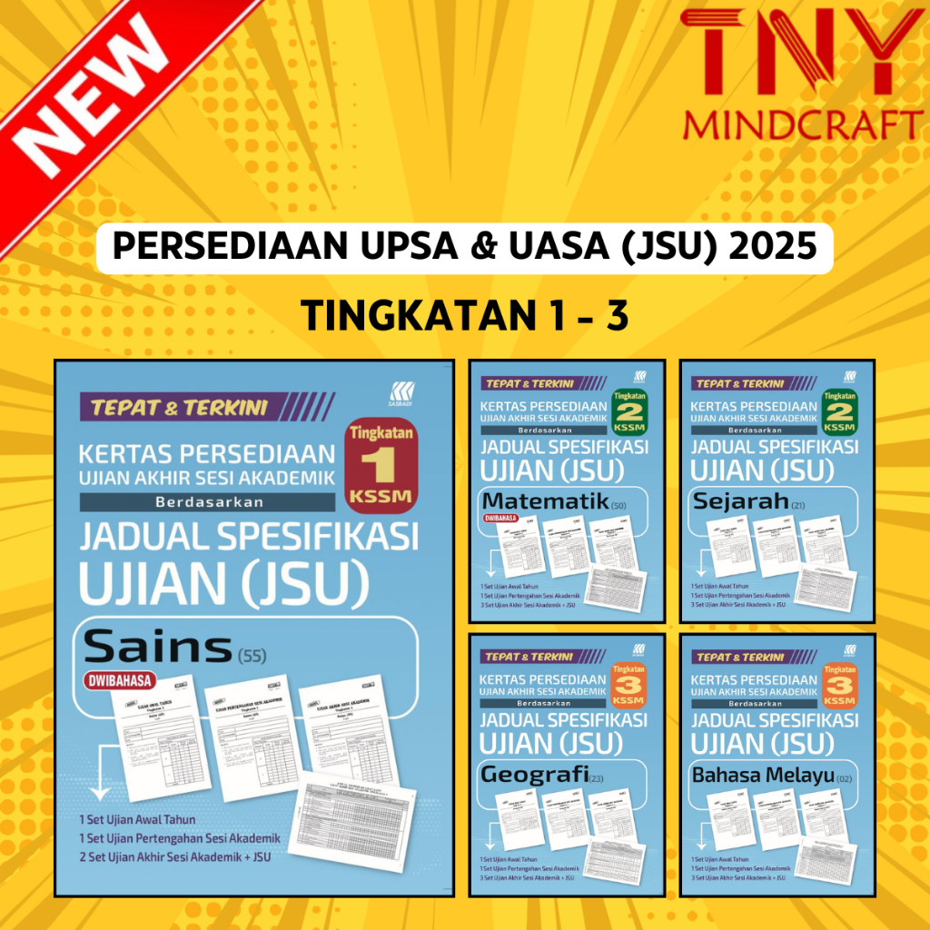 [TNY] SASBADI: Kertas Persedian UPSA & UASA (JSU) KSSM【Tingkatan 1 ...