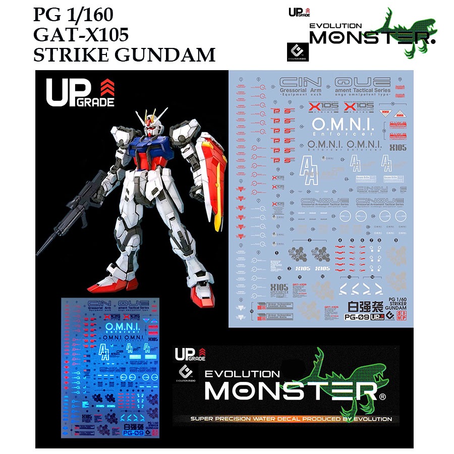 [MONSTER] PG09 PG 1/60 GAT-X105 STRIKE GUNDAM WATER SLIDE DECAL ...
