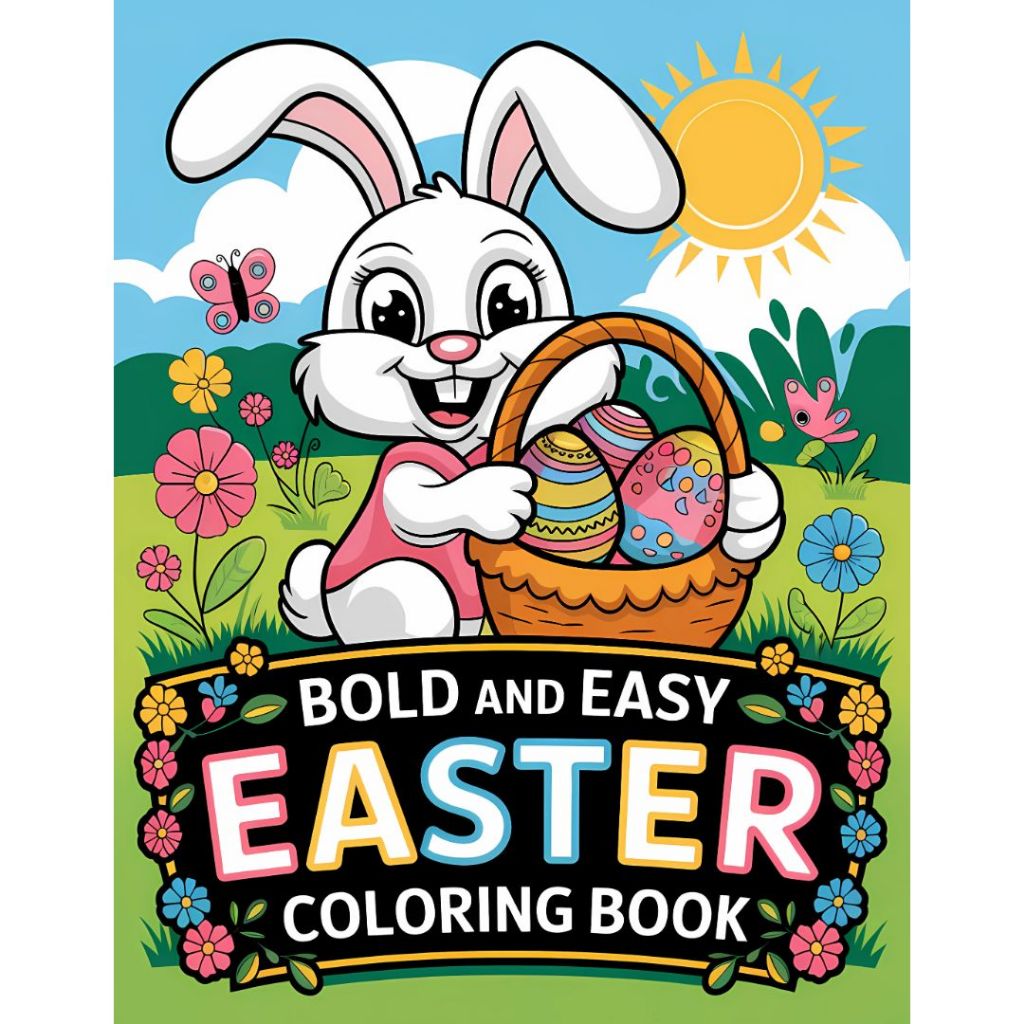 B020 Bold & Easy Easter Coloring Book Printable PDF Digital Coloring ...