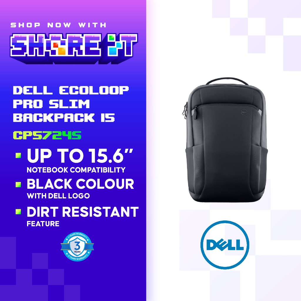 Dell EcoLoop Pro Slim Backpack 15 - CP5724S | Shopee Malaysia