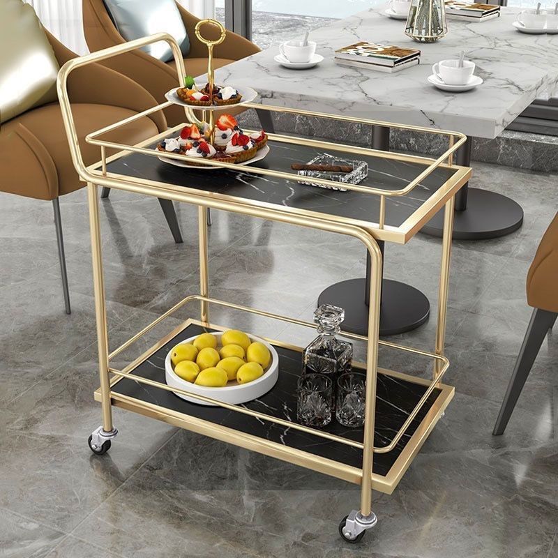Mobile Cart High-end Cart Storage Hotel Beverage Gold Multi-layer Iron ...