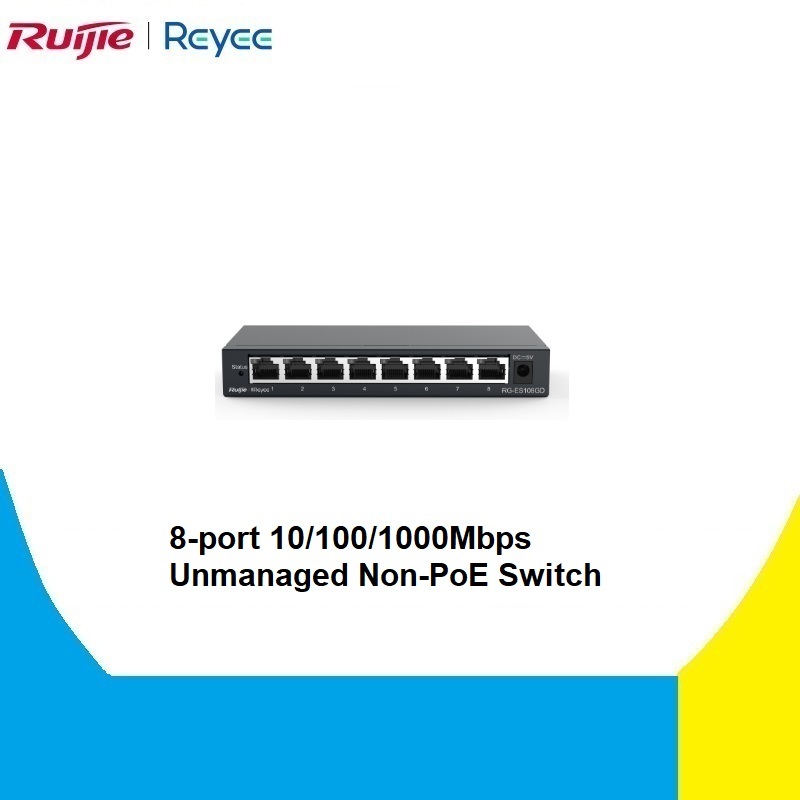 Ruijie Reyee RG-ES108GD 8-port 10/100/1000Mbps Unmanaged Non-PoE Switch ...