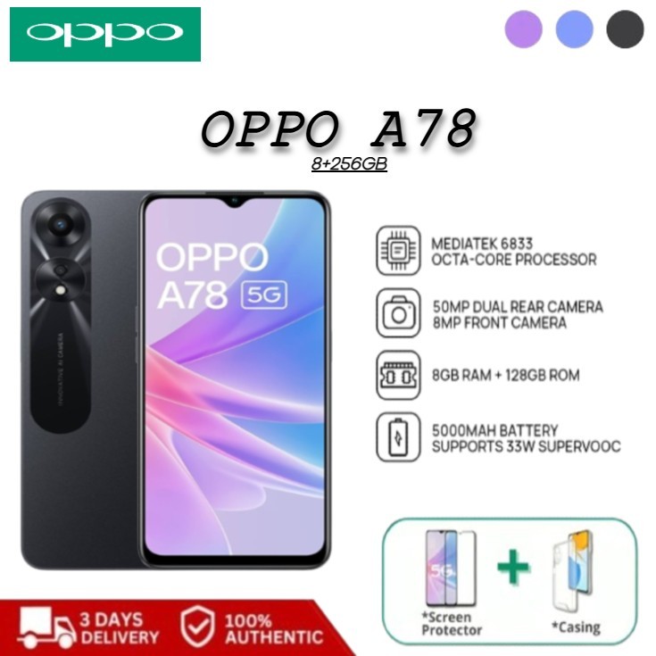 NEW OPPO A78 5G 67W SUPERVOOC™ l5000mAh Long-Lasting Battery (8GB RAM ...