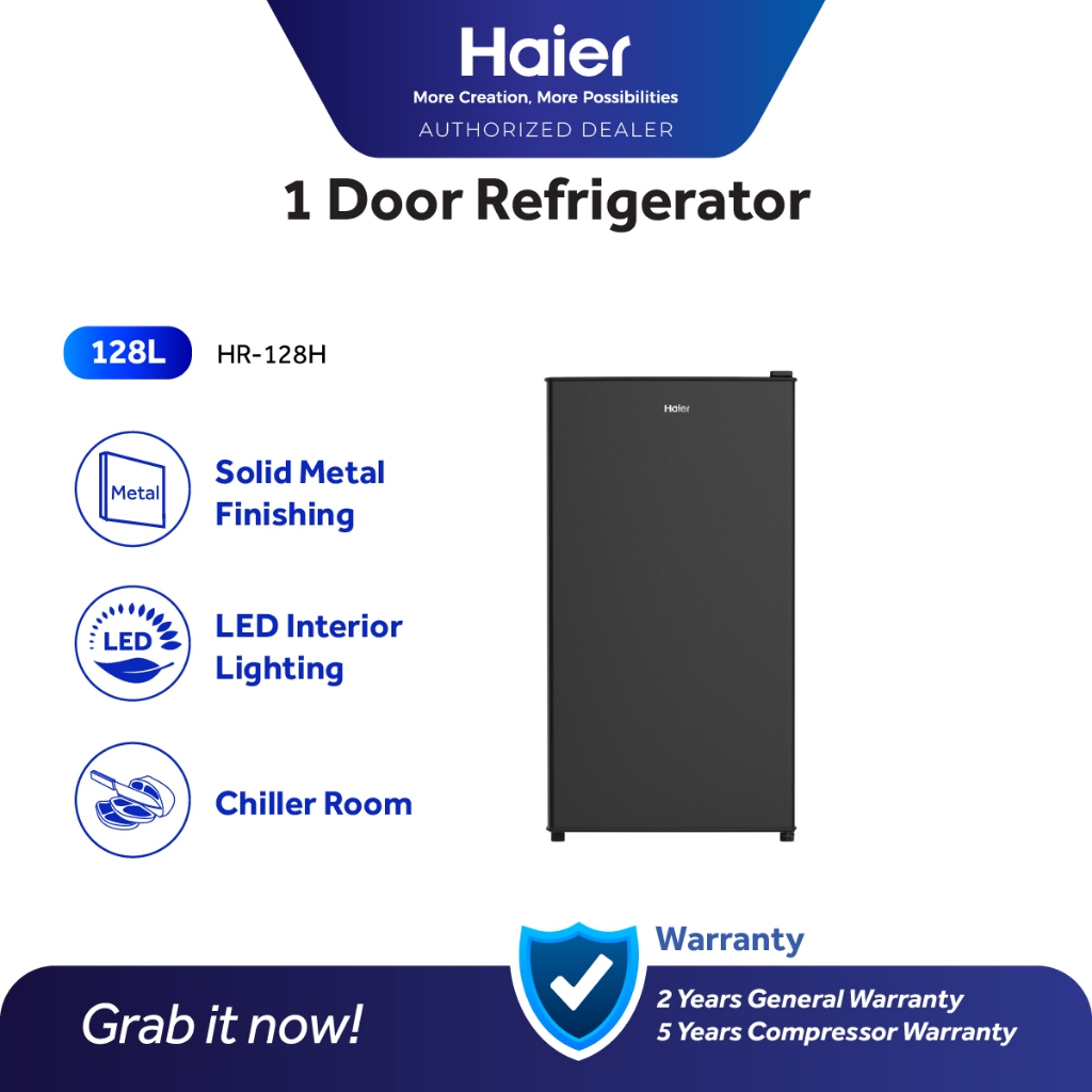 Haier 128L 1-Door Refrigerator / Fridge / Chiller Zone / Antibacterial ...
