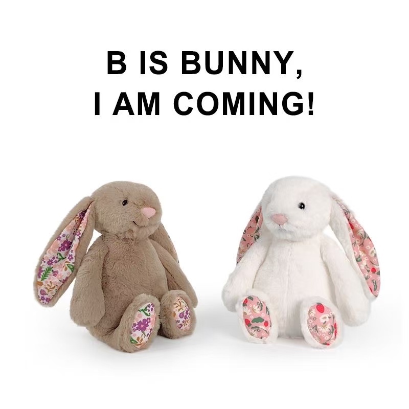 JellyCat Rabbit Plush Toy Soft Flower Ears Bonnie Rabbit Stuffed Animal ...