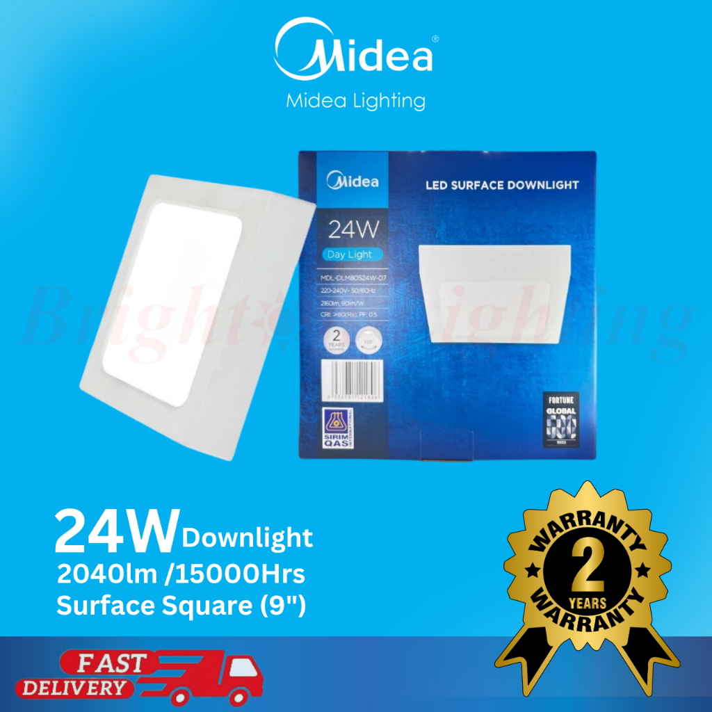 Midea Lighting M1 LED Surface Downlight Square 24W | Shopee Malaysia