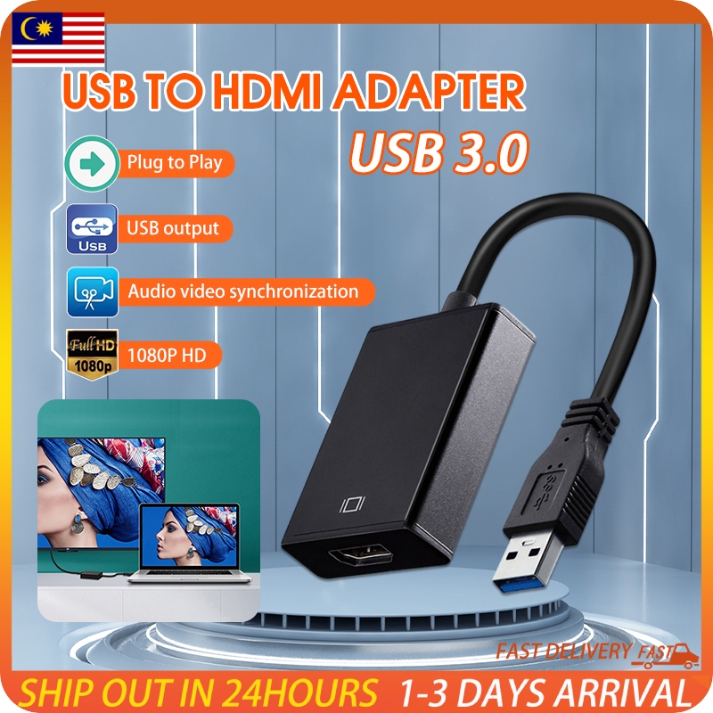 USB 3.0 to HDMI Adapter Laptop Notebook External Video Card to HD ...