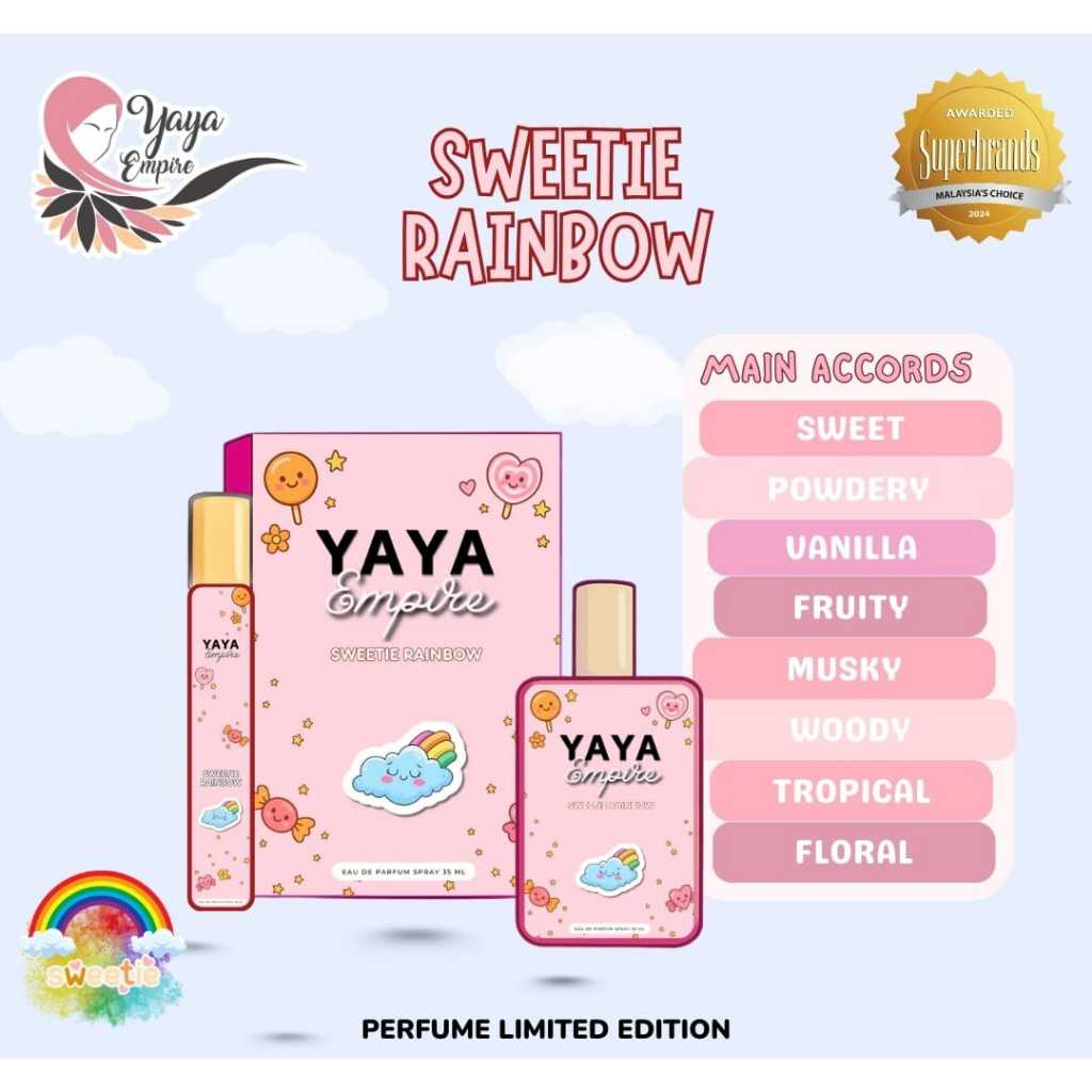 YAYA EMPIRE PERFUME SWEETIE RAINBOW EDITION 10ML 35ML | Shopee Malaysia