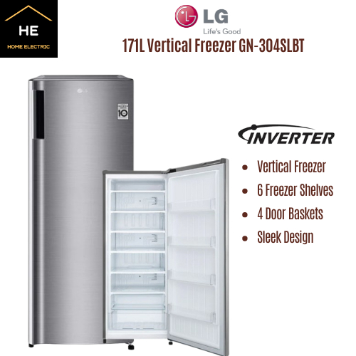LG Upright Freezer Vertical Freezer in Platinum Silver Finish 171L GN ...