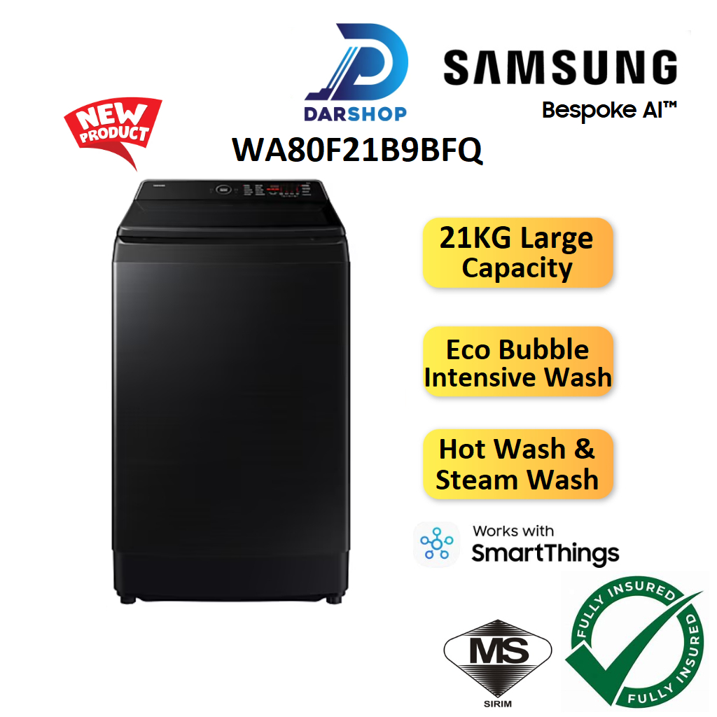 2025 NEW Samsung 21kg Bespoke AI™ Washing Machine Inverter Top Load Washer Hot Wash & Steam Wash ...